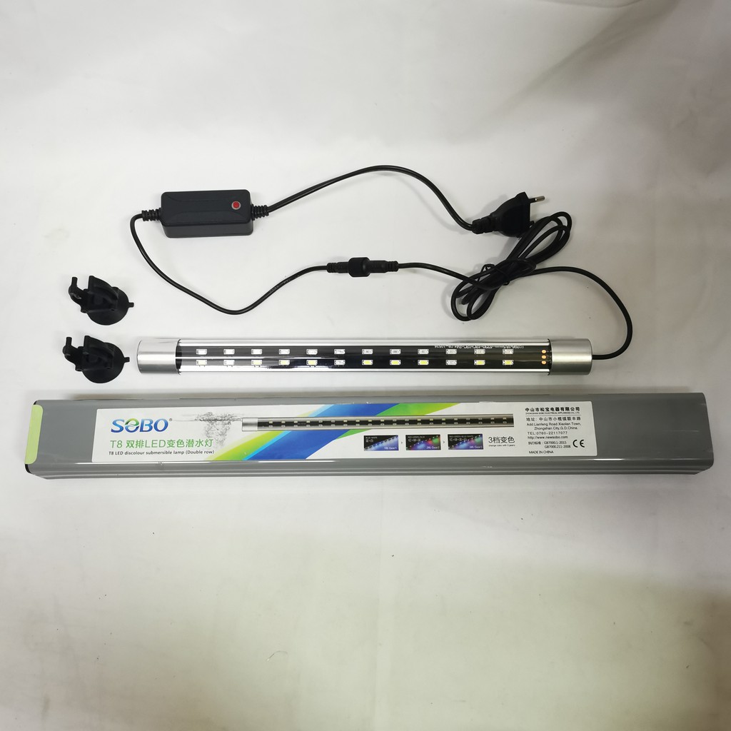 Sobo T8 Led Submersible Lamp ( Double Rows Led ) Aquarium Lamp | Shopee Malaysia