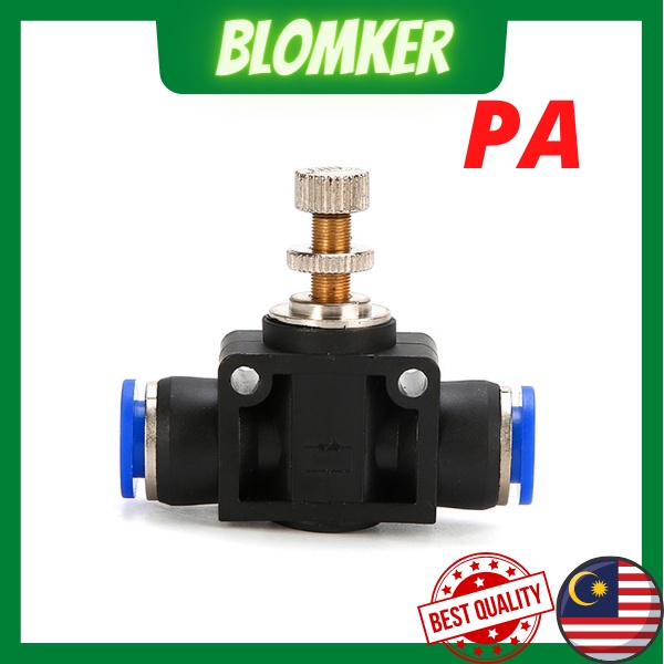 Pneumatics Air Throttle Valve Speed Control Quick Hose Tube Water Fitting Connector Pneumatic ...