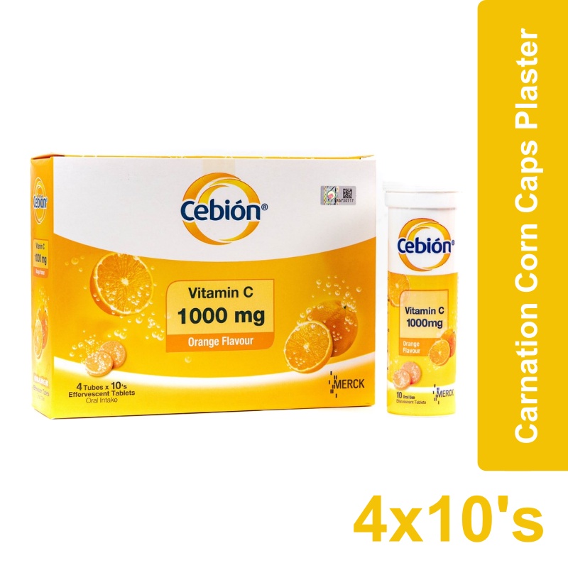 Cebion Vitamin C 1000MG Orange Flavour Effervescent Tablets (4x10's ...