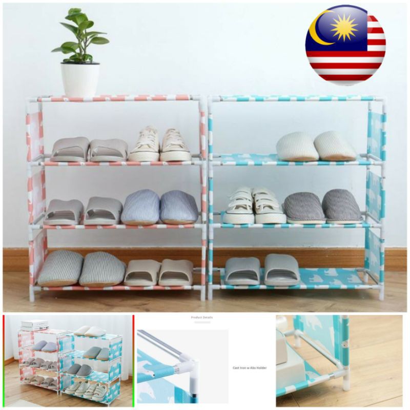 🇲🇾👍🔥Rak Almari Kasut Barang Kalis Air 3 Tingkat Tiers Canvas Waterproof ...