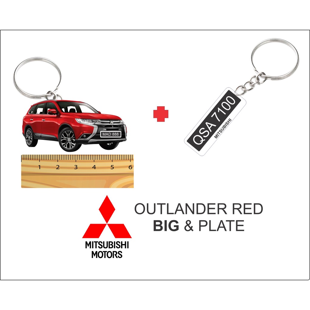 mitsubishi outlander red suv keychain (2d) | Shopee Malaysia