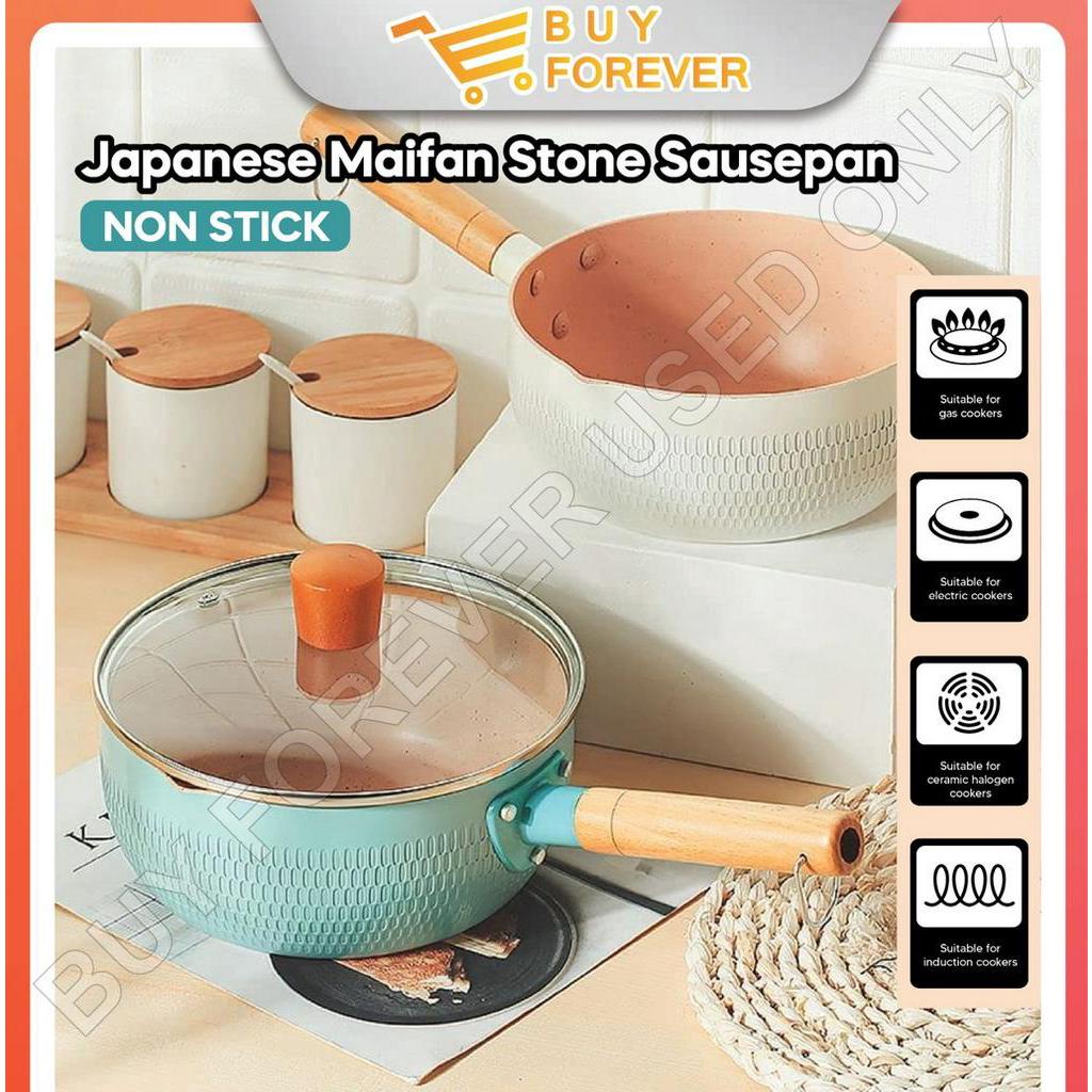 [ READYSTOCK ] Japanese Non Stick Saucepan Maifan Stone Non-Stick Milk ...