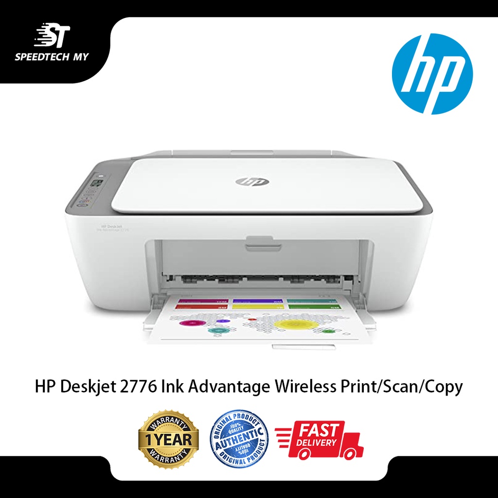 HP Deskjet 2776/2777 Ink Advantage Wireless All-in-One Printer Print/Scan/Copy | Shopee Malaysia