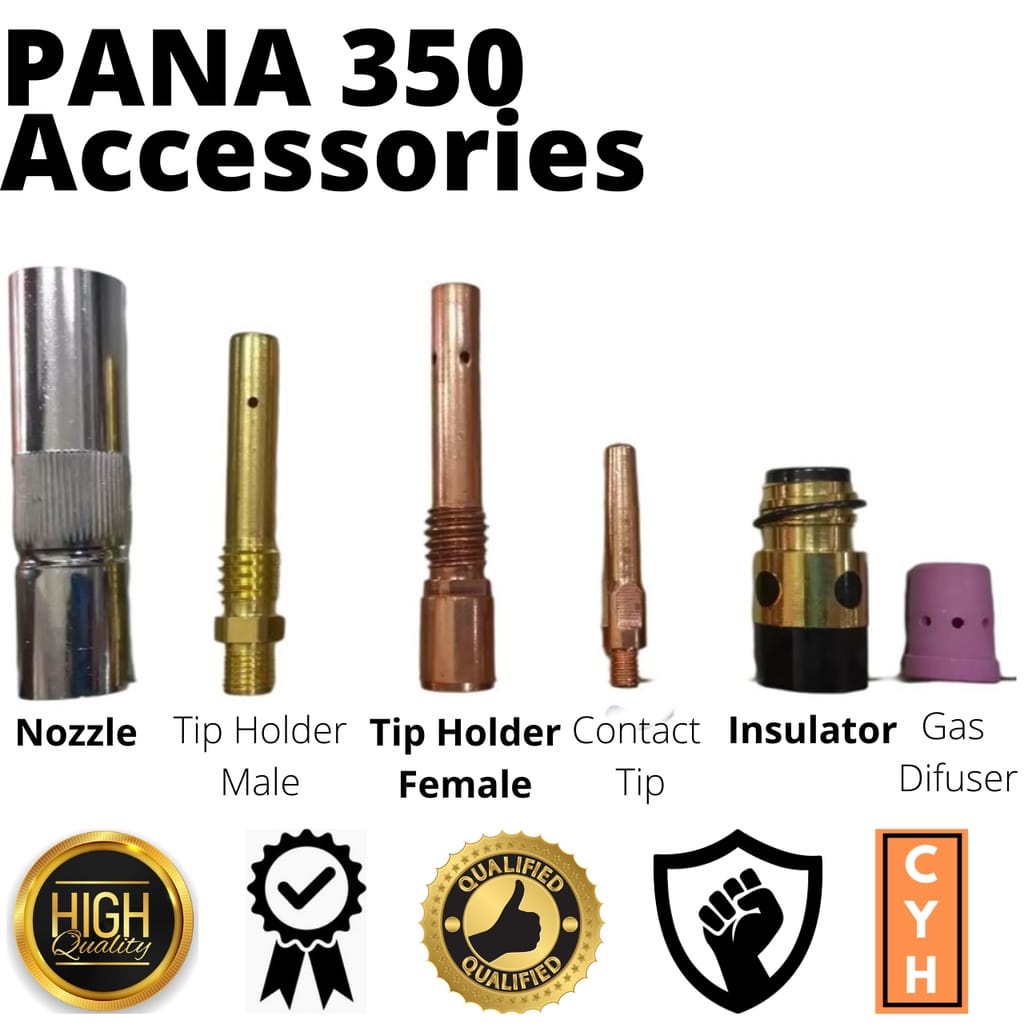 PANA-350-CO2-MIG-GAS-NOZZLE-TIP-HOLDER-INSULATOR-GAS-DIFFUSER-CONTACT-TIP-SWAN-NECK-(PER-PACK ...