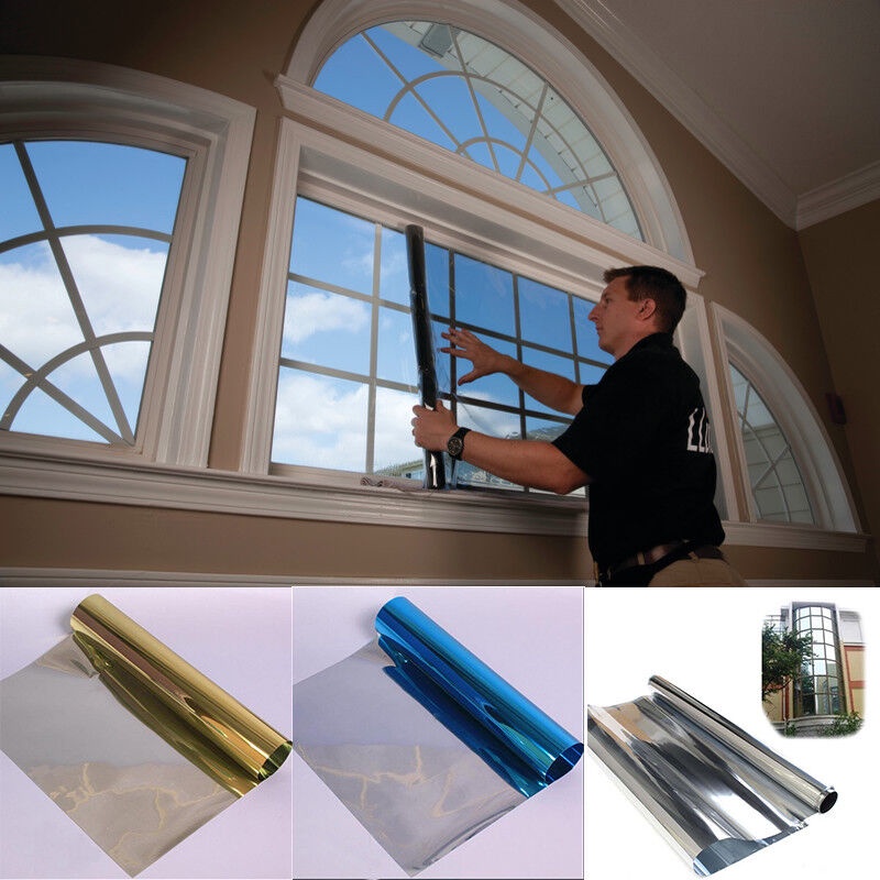 One Way Mirror Reflective Window Film Stained Glass Vinyl Self Adhesive ...