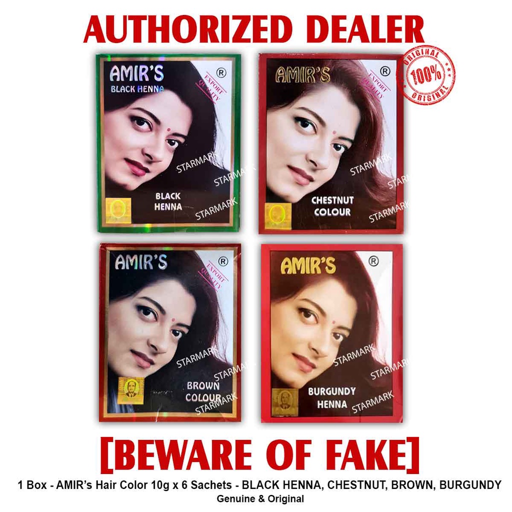 Amirs Hair Color ALL COLORS 10g x 6 Sachets per box AMIR Hair Color ...