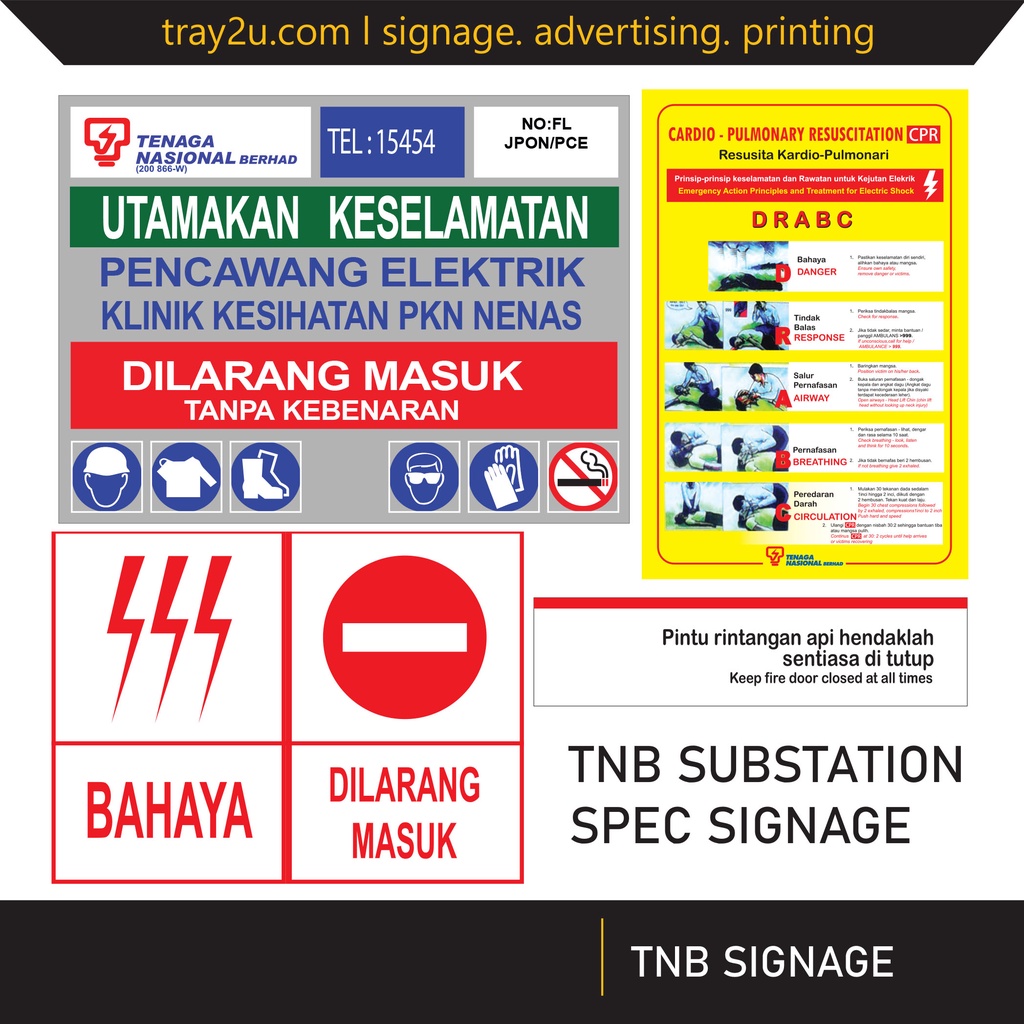 PAPANTANDA DILARANG MASUK TNB SAFETY SIGNAGE NO ENTRY ACRYLIC ...