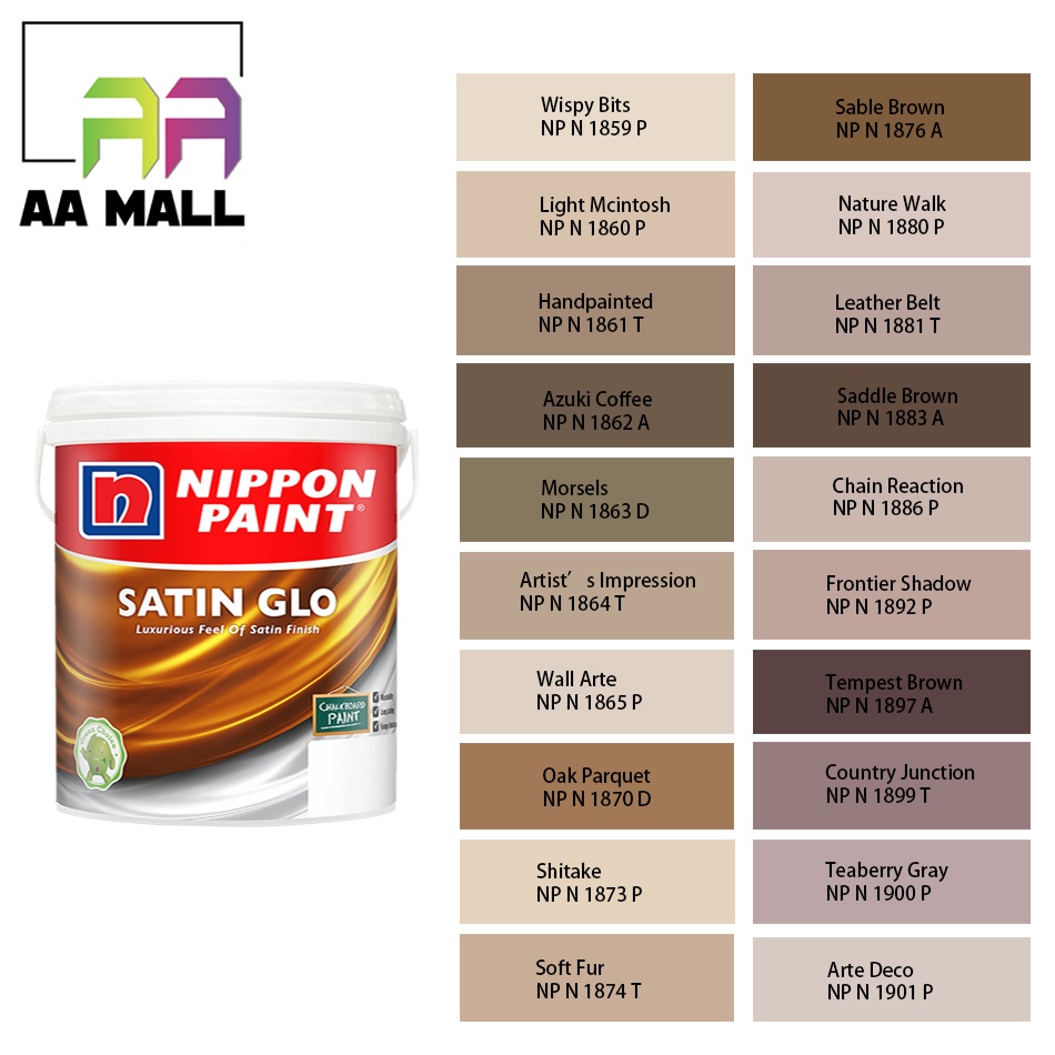 (1859-1901) 1L Nippon Paint Interior Satin Glo Classic Neutral & Greys ...