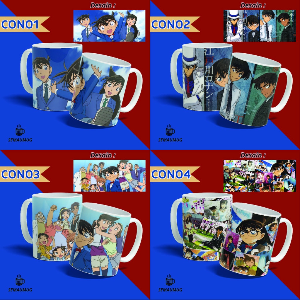 DETECTIVE MUG CONAN KAITO KID RAN SHINICHI ANIME GIFT CUSTOM PRINT CUP ...