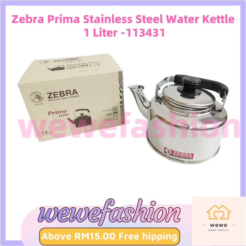 Zebra Prima Stainless Steel Water Kettle 1 Liter -113431 | Shopee Malaysia
