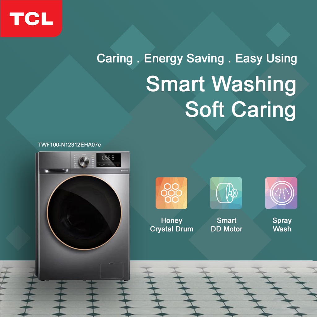 TCL Front Loading Washer Dryer 10kg / 6kg TWF100-N12312EHA07e | Shopee ...