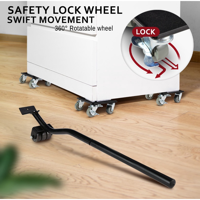 1000KG Heavy Duty Furniture Transport Lifter with Rolling Wheel Corner ...