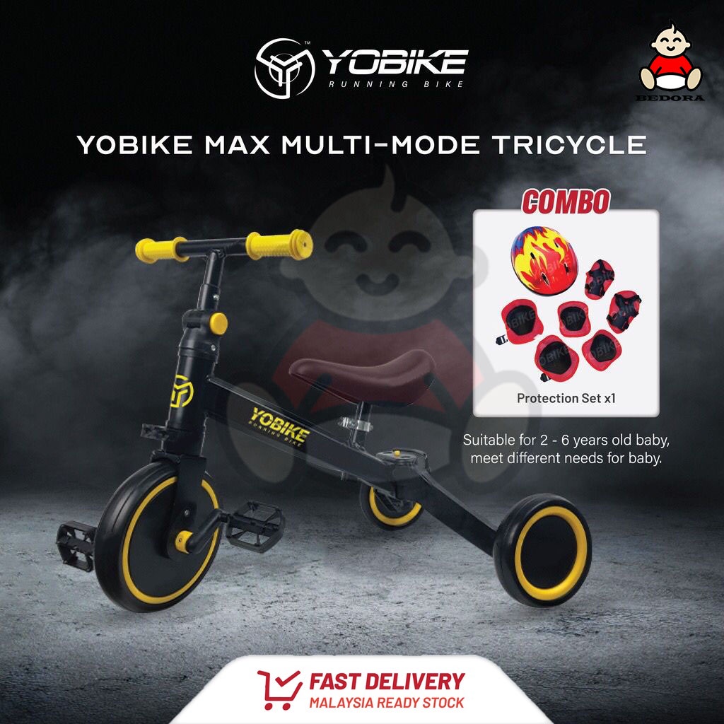 BEDORA Yobike Max 3in1 Children's Multifunction Tricycle (Tricycle ...