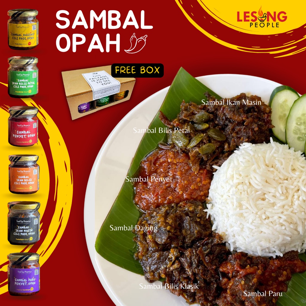 READY STOCK⚡POS PANTAS⚡HAPPY BOX SAMBAL OPAH 6 IN 1 • LESUNG PEOPLE ...