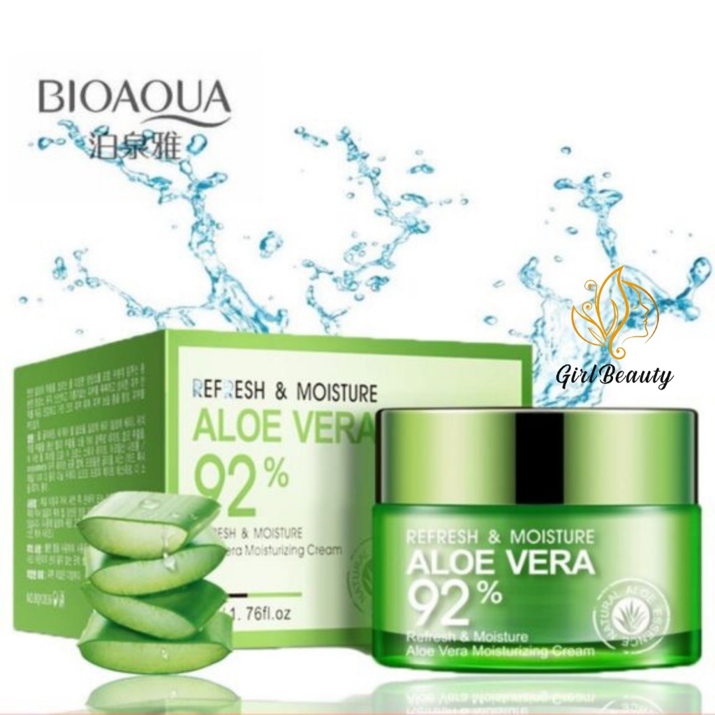 BIOAQUA ALOE VERA 92% REFRESH & MOISTURIZING CREAM / KRIM MUKA 50G | Shopee Malaysia