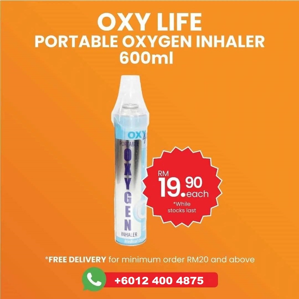OXY LIFE PORTABLE OXYGEN INHALER 600ML | Shopee Malaysia