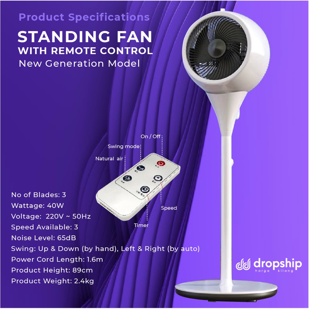 Digital Stand Fan Floor Fan 3 Speed, High Power Air Circulator ,空气循环扇 ...