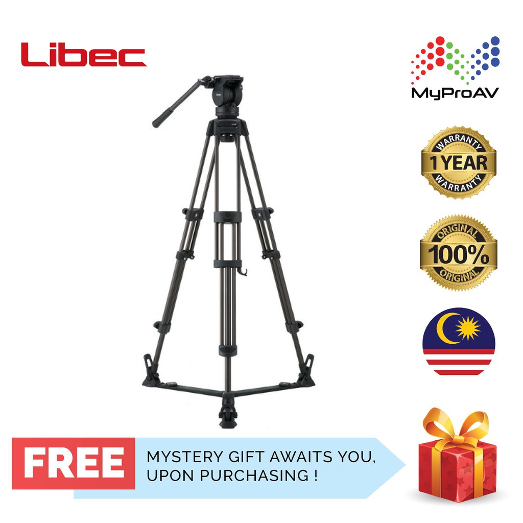 LIBEC LX7 Tripod With Pan and Tilt Fluid Head and Floor Spreader | Shopee Malaysia