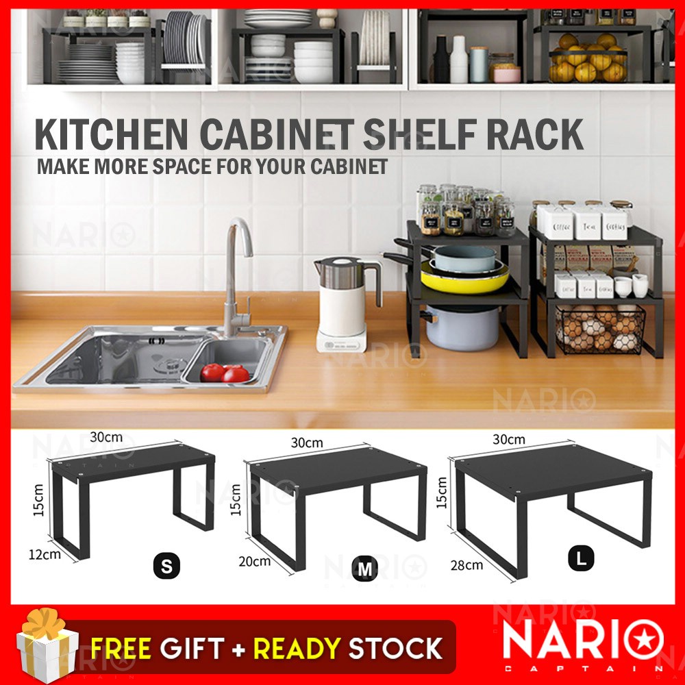 NARIO Kitchen Cabinet Shelf Insert Unit Rak Dapur Desktop Table ...