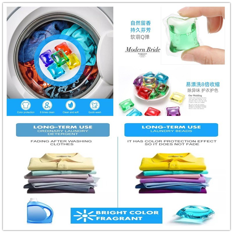 Laundry Condensation Beads 洗衣凝珠洗衣液 Candy Color Sabun Basuh Baju Viral ...