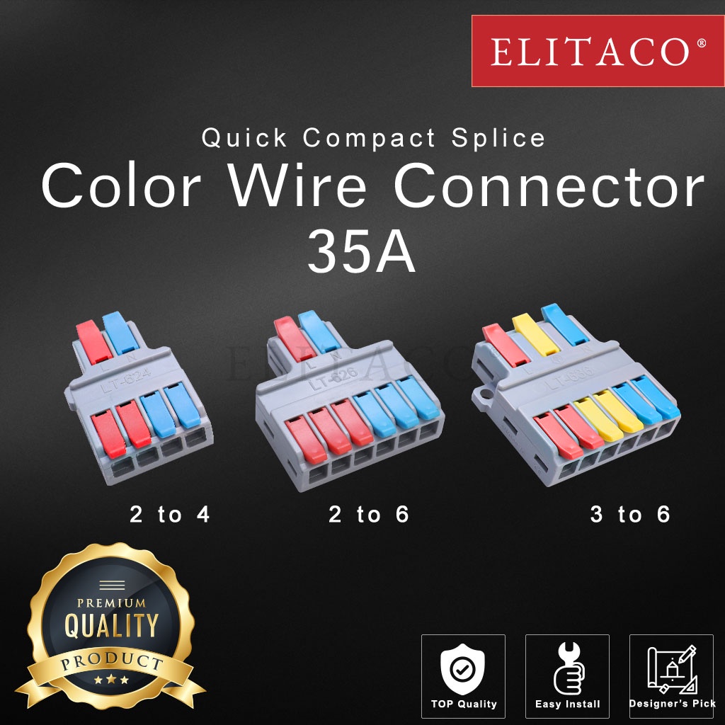 【ELITACO】 35A Quick Release Color Wire Conductor 4000V Compact ...