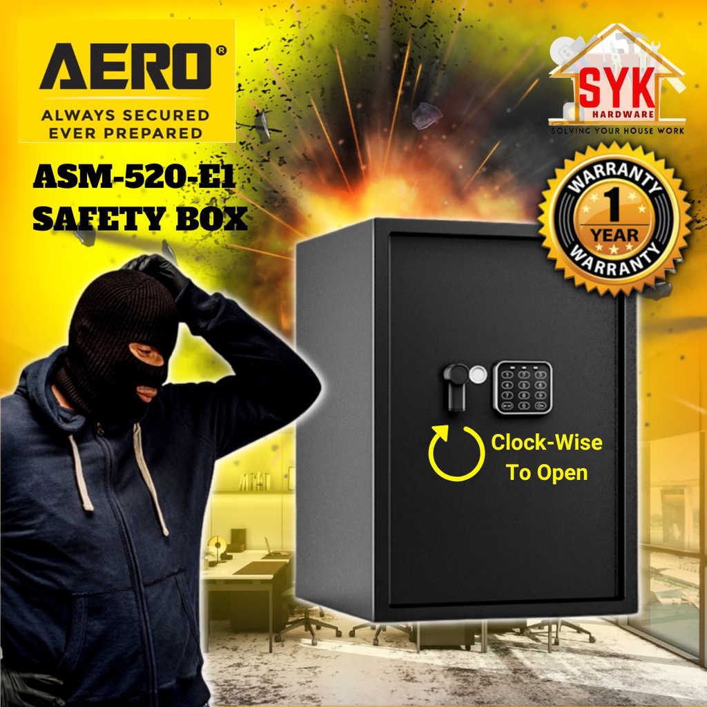 SYK Aero Safety Box ASM-520-E1 Security Box Money Jewellery Locker Peti ...