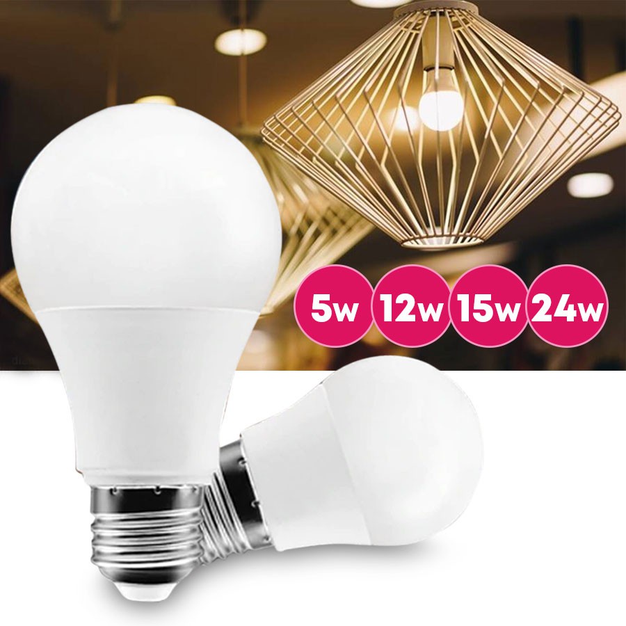 High Brighness 5W 12W 15W 24W LED Bulb White Warm Lamps E27 Light Bulb ...