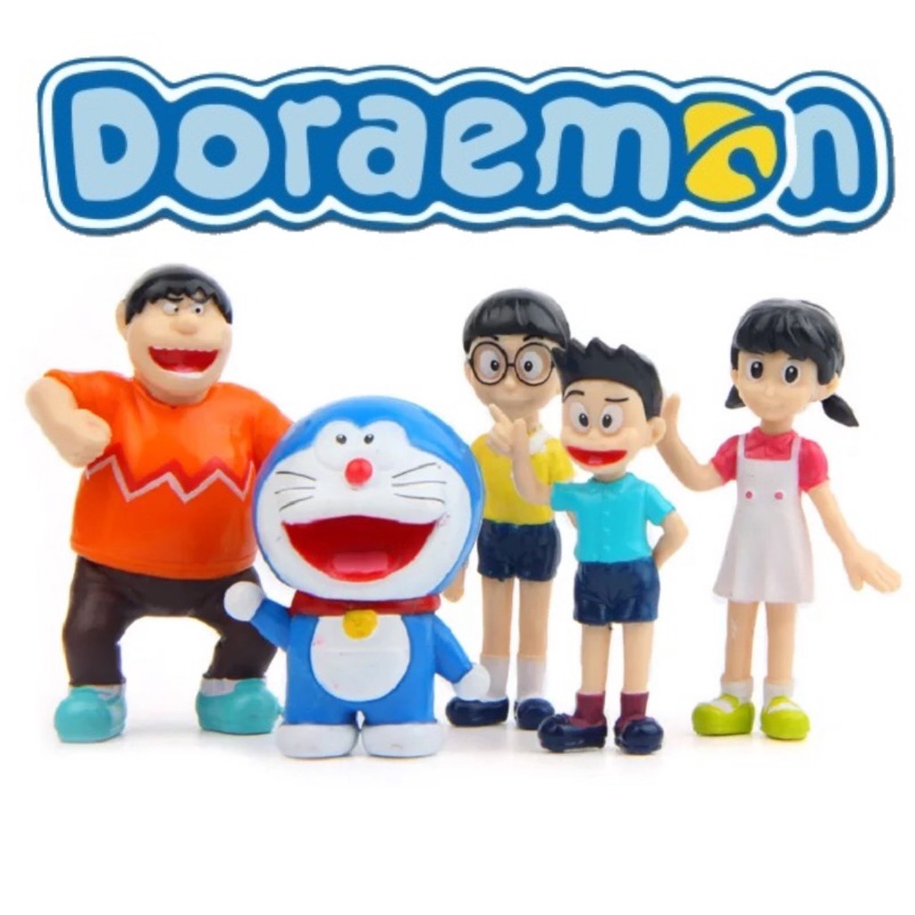 Action FIGURE DORAEMON NOBITA SET CONTAINS 5 PCS TOY DISPLAY CAKE ...