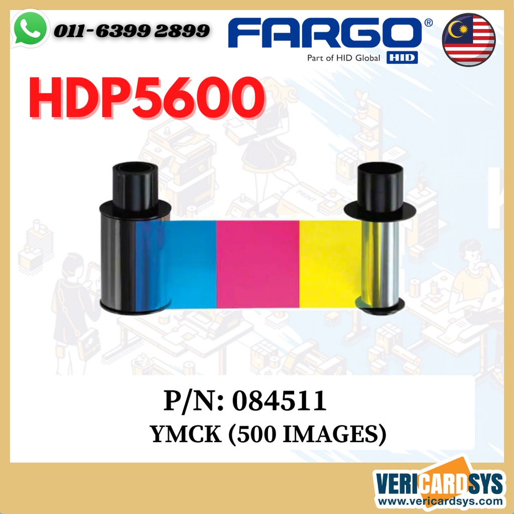 Fargo HDP5600 P/N 084511 YMCK Color Ribbon (500 Images) 84511 | Shopee ...