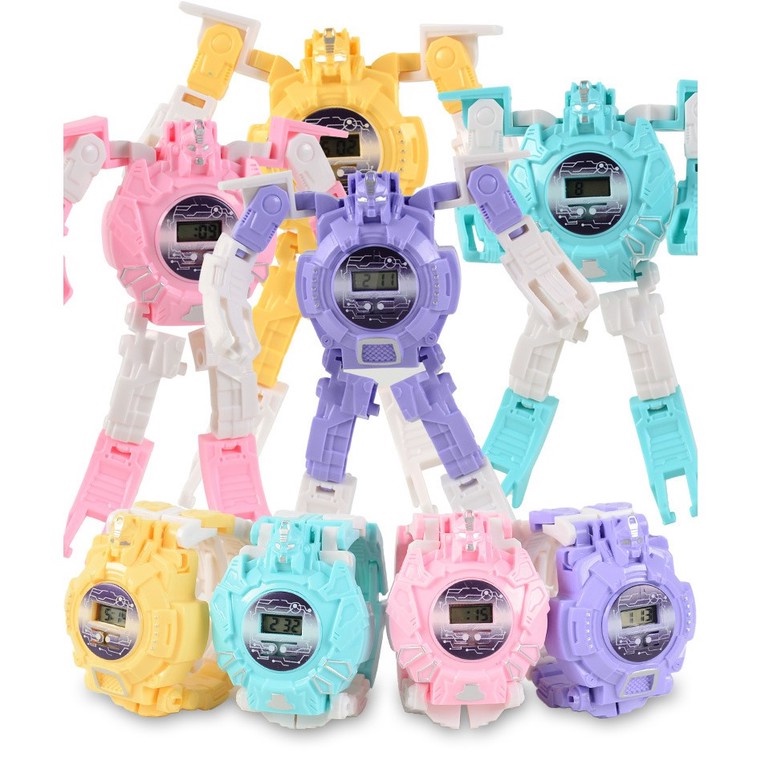 READY⭐ Mainan Budak Transformer Robot Watch With Lights Kid Avengers ...