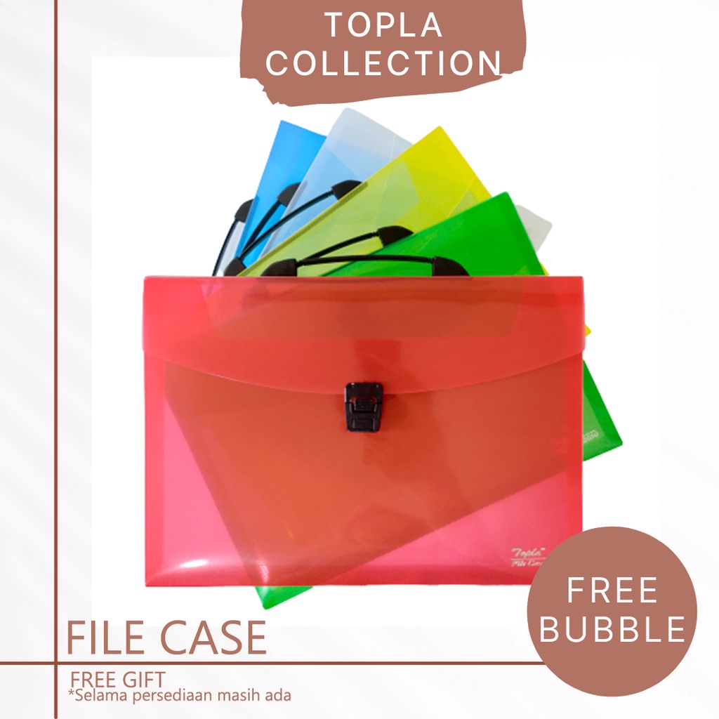 Topla File Case Folder Carrying Transparent Tote Document File Storage ...