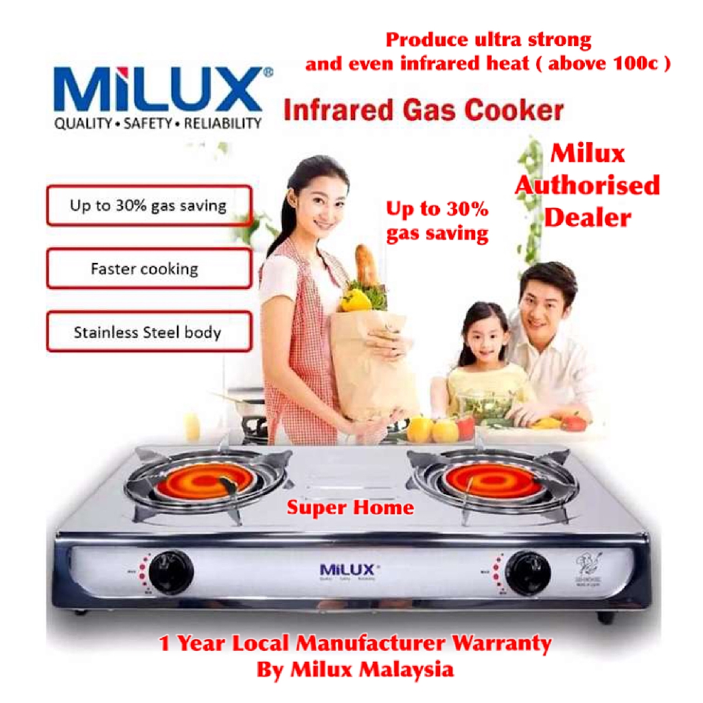 Milux Gas Cooker MSS-8122IR Infrared Gas Stove Cooker | Shopee Malaysia