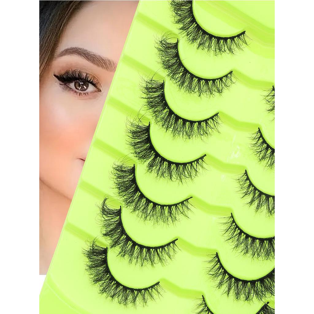 Milai 7 Pairs ZM-s18 Eyelashes Cluster Lashes 12mm 3D D-Curl Lashes ...