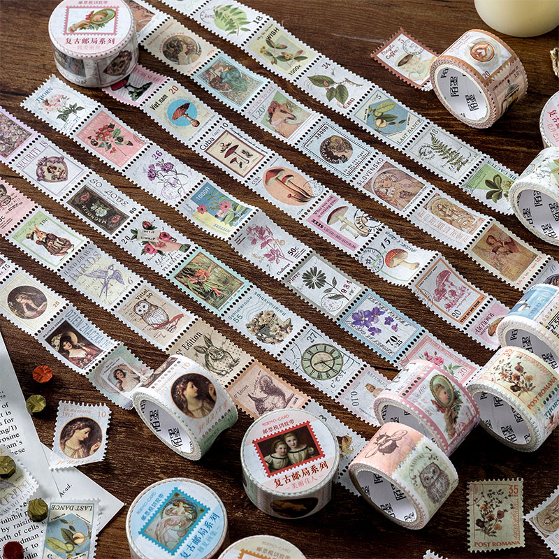ENWEI 1Roll Stamp Series Stickers Retro Creativity Coffee Deco Sticker ...