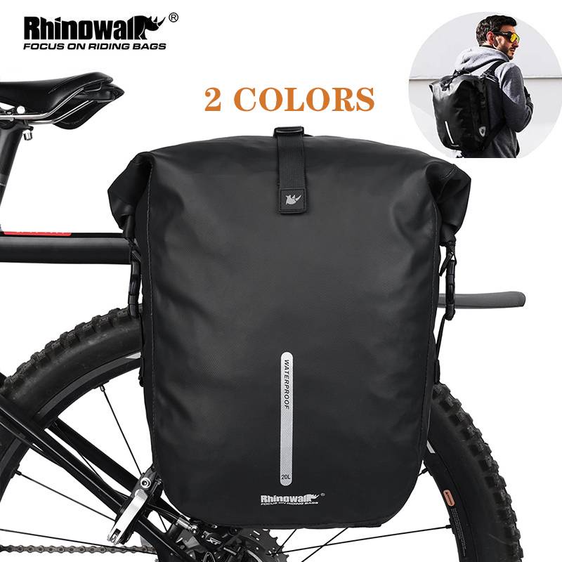 Rhinowalk Waterproof Multifunctional Bike Pannier Bag - Blue/Black (20L ...