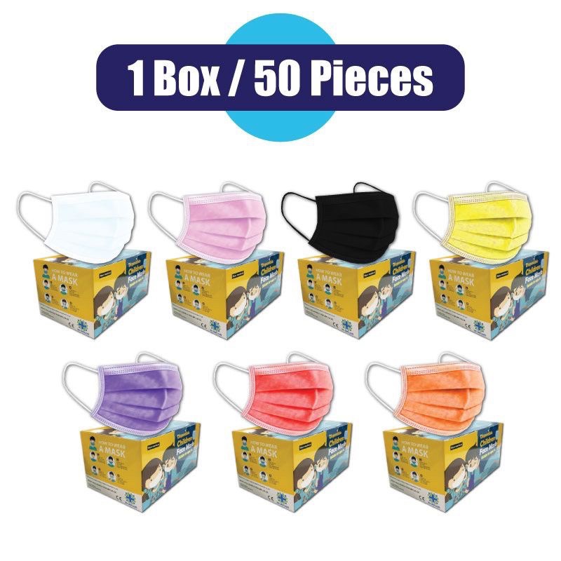 Kids Earloop Color face mask 😷 50pcs/box | Shopee Malaysia