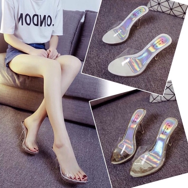Transparent Glass Crystal Clear Platform High Heels | Shopee Malaysia