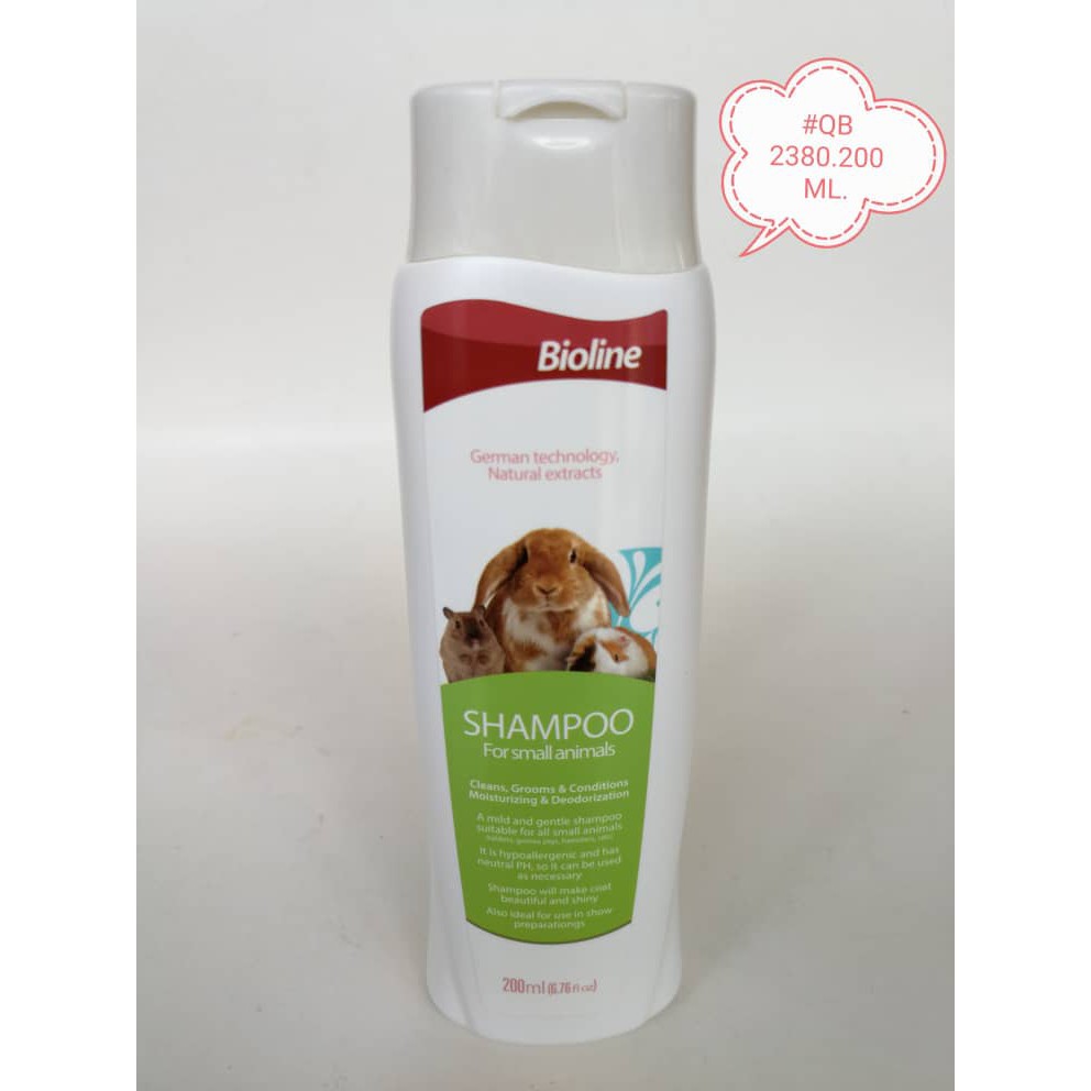 Bioline Small Animals Shampoo Rodent Hamster Rabbit Guinea Pig (200ml ...