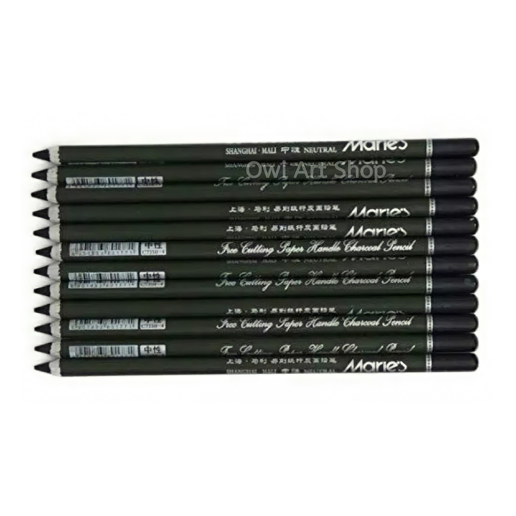 HITAM Maries Neutral Charcoal Pencil C7350-4/Black Charcoal Pencil ...