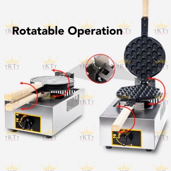TKTT Commercial Gas Bubble Egg Waffle Baker Hong Kong Eggettes Maker ...