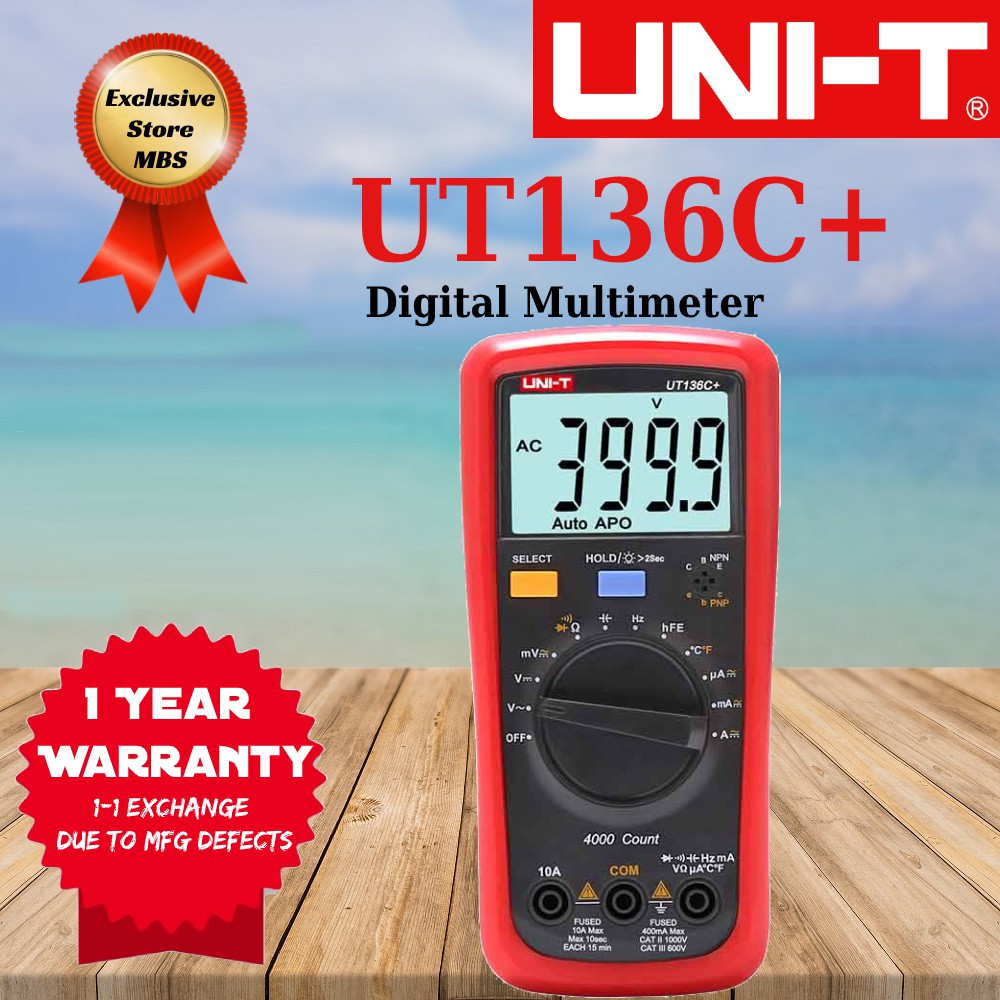 UNI-T UT136C+ Digital Multimeter (AC/DC 1000V Digital Multimeter) | Shopee Malaysia