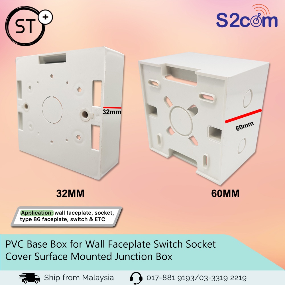 PVC Base Box for Wall Faceplate Switch Socket Cover Surface Mounted ...