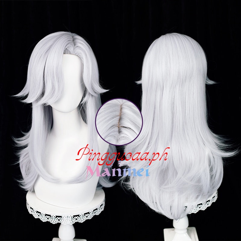 Genshin Impact Cyno Cosplay Wig 62cm Long Silver White Heat Resistant ...