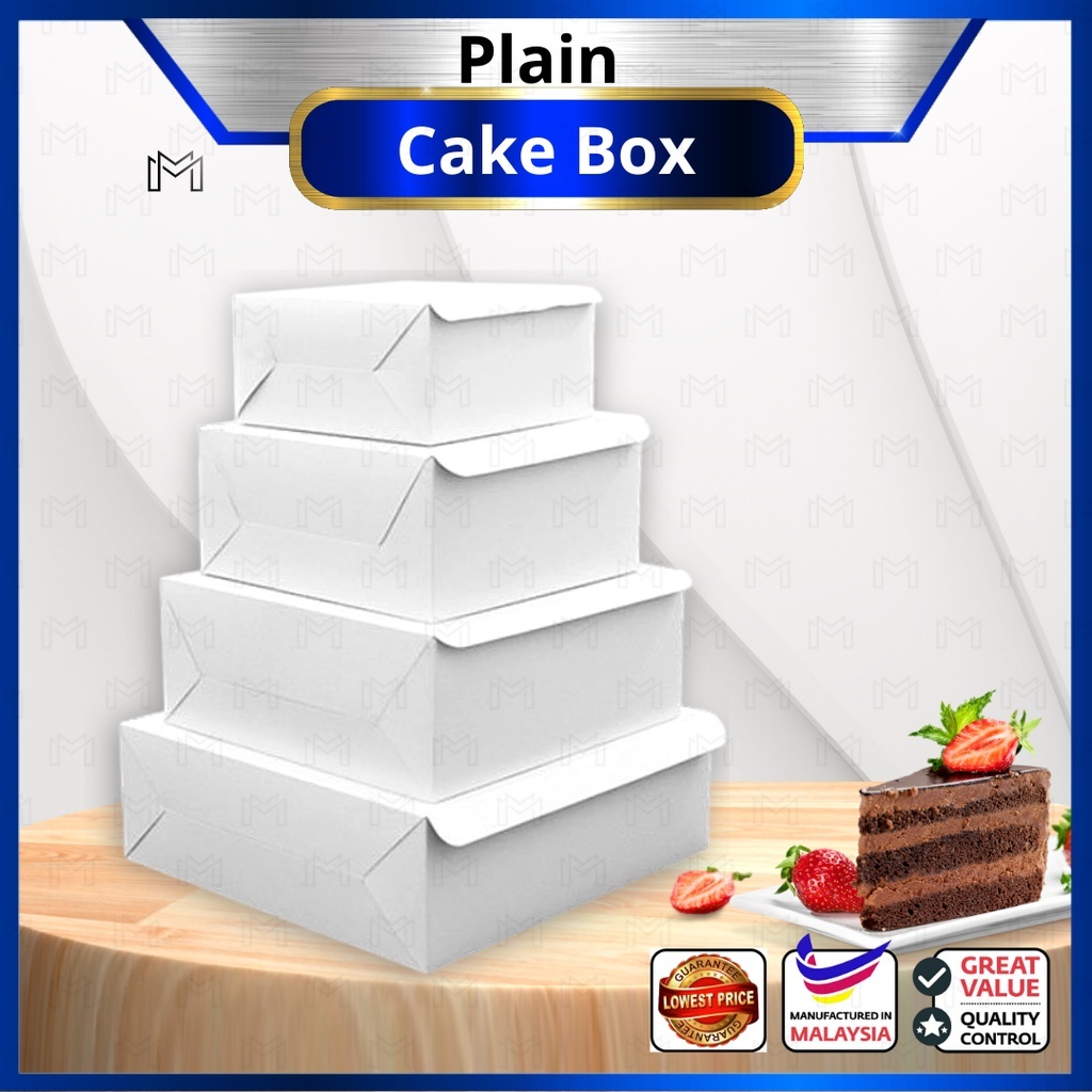 Art Card 450g Cake Box Without Window White Cake Box Kotak Kek Box ...