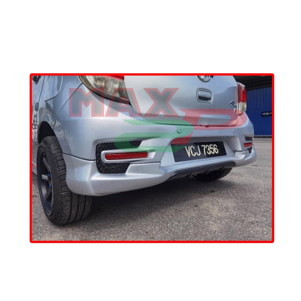Perodua Axia 2014 & Above AGYA TRD Style Rear Back Skirt Skirting ...