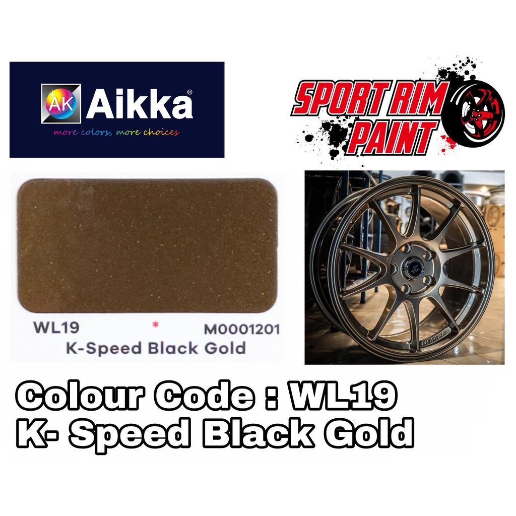 [Sport Rim Paint WL19 K-SPEED BLACK GOLD] AIKKA Sport Rim 2K Paint DIY ...