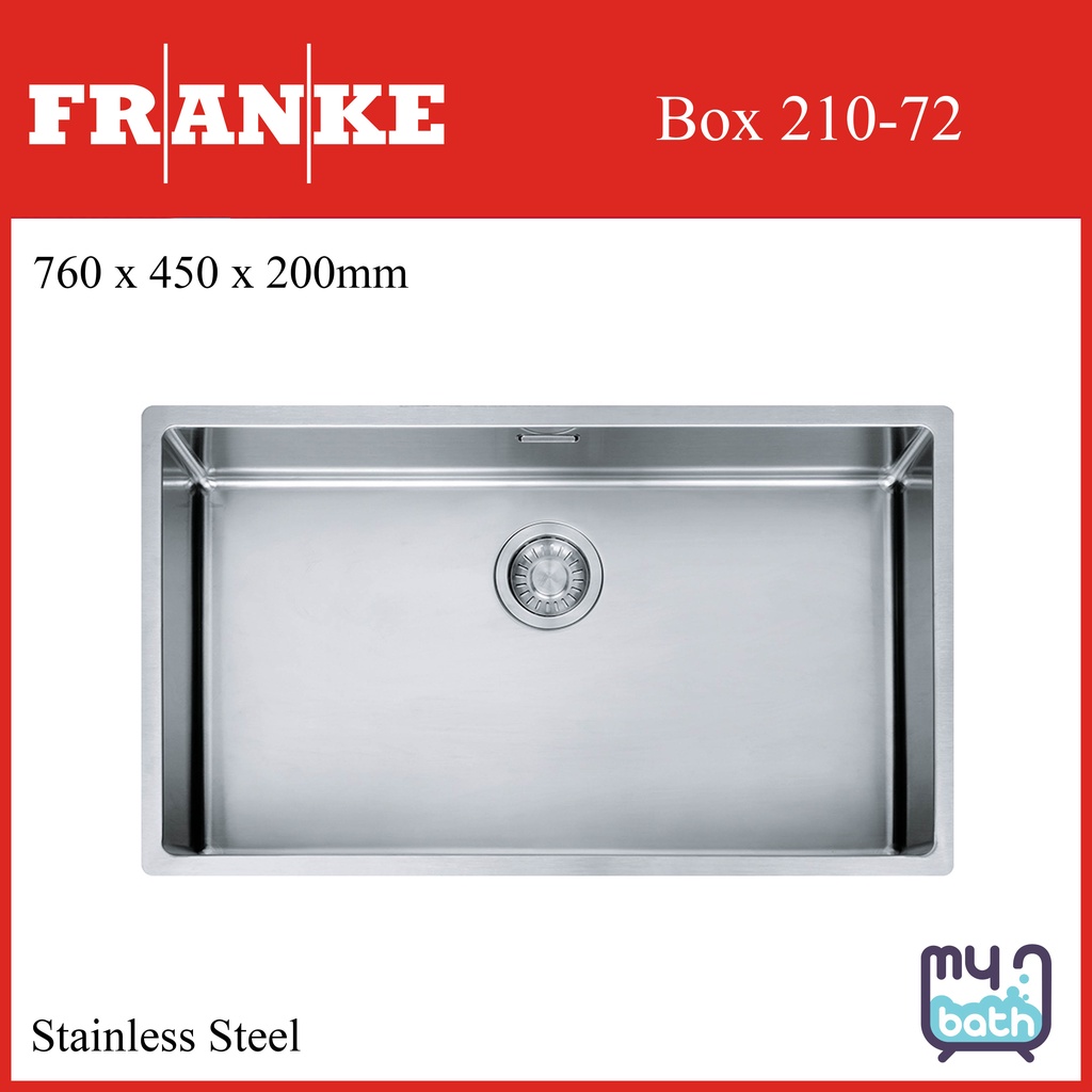 Franke Box 210-72 Single Bowl Undermount Stainless Steel Kitchen Sink ...
