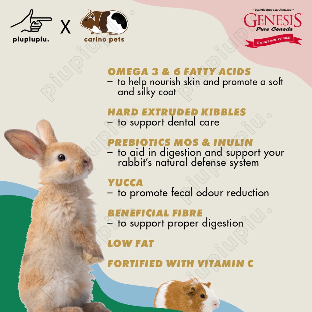 [24HR SHIP] GENESIS EXTRUDED PREMIUM RABBIT & GUINEA PIG FOOD Timothy ...