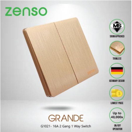 ZENSO Grande Series Gold Color Switches & Socket Suis Lampu Warna Emas ...