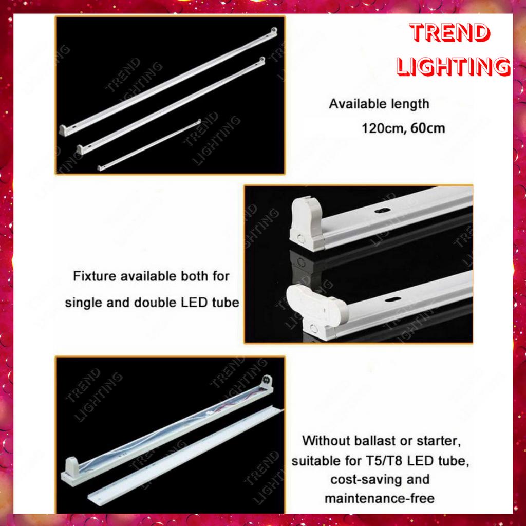 LED T8 Casing Fitting led T8 Single Casing 2ft 4ft 2 feet 4 feet Casing ...